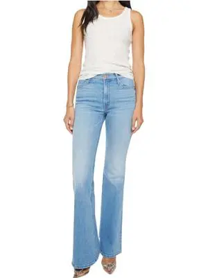 MOTHER The Doozy High Rise Flare Jeans - Blue
