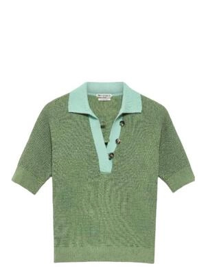 J.W.ANDERSON Jw Anderson Knitted Button Polo Top - Mint Green