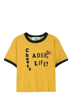 Andersson Bell Crewneck T-shirt With Retro Graphic Details - Yellow