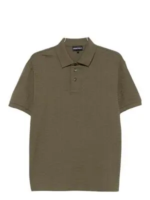 Emporio Armani Logo-jacquard Short-sleeves Polo Shirt - Green