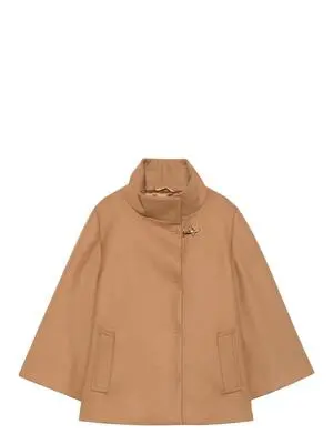 FAY Hook-fastening Funnel Neck Jacket - Beige