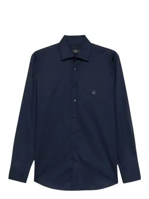 Etro Logo-embroidered Button-down Shirt - Black