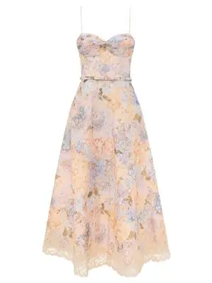 Zimmermann Valiant Tucked Midi Dress - Blue Hydrangea