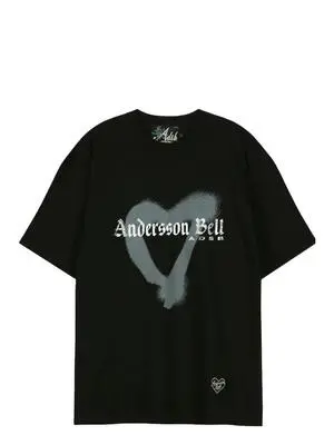 Andersson Bell Heart-patterned T-shirt - Black