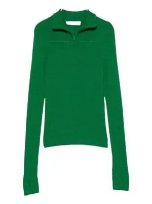 THE FRANKIE SHOP Long-sleeve Zip-up Sweater - Green