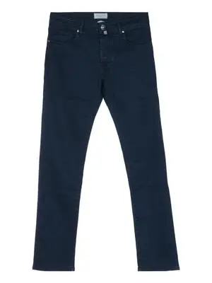 Jacob Cohen Logo-patch Five-pocket Trousers - Black