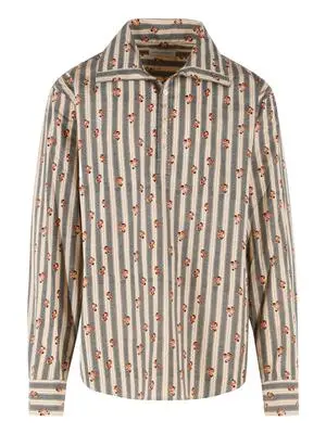 Dries Van Noten Vertical Striped Shirt - Beige