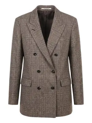 Tagliatore Jasmine Double-breasted Check-pattern Blazer - Gray