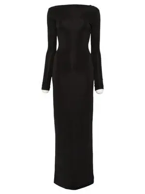 Cult Gaia Long-sleeved Embellished Maxi Dress - Black