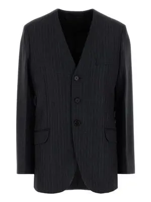 JIL SANDER Pinstripe Single-breasted Blazer - Black
