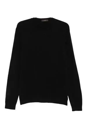 ZANONE Long-sleeved Crew Neck Sweater - Black