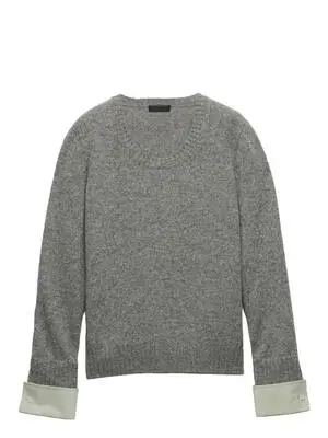 Prada Shetland Wool Scoop-neck Sweater - Grey