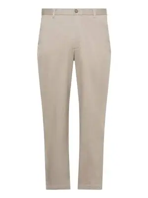 Calvin Klein Logo-embroidered Chino Trousers - Beige