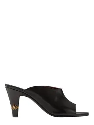 Versace Medusa Embellished Sculpted Heel Mules - Black