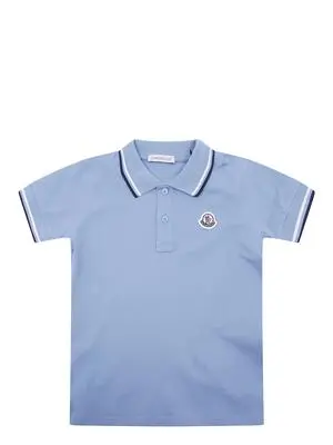 Moncler Short-sleeved Polo Shirt Light Blue