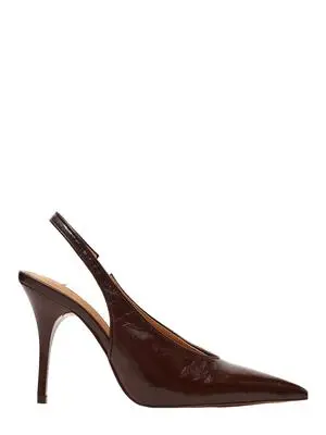 Steve Madden Andromeda Leather Pointed-toe Stiletto Heel Slingbacks - Brown