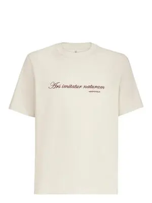 Brunello Cucinelli Phrase-embroidery Crew-neck T-shirt - White