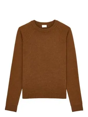 Saint Laurent Raglan-sleeve Knit Sweater - Brown