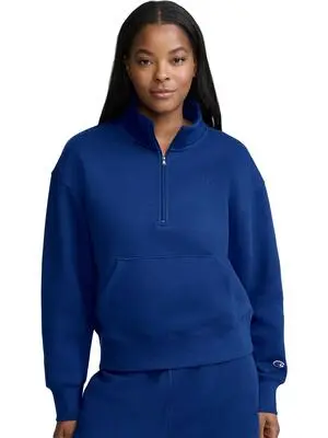 Champion Fleece Mockneck Quarter-zip - Blue Depths