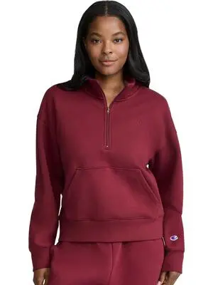 Champion Fleece Mockneck Quarter-zip - Cabernet