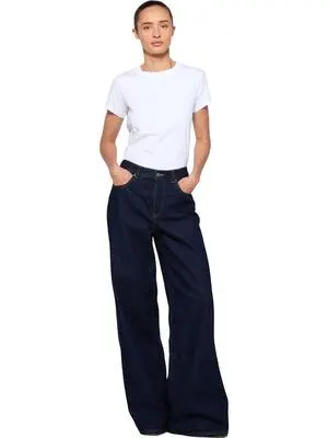 Serena Bute Wide Leg Denim Jeans - Navy
