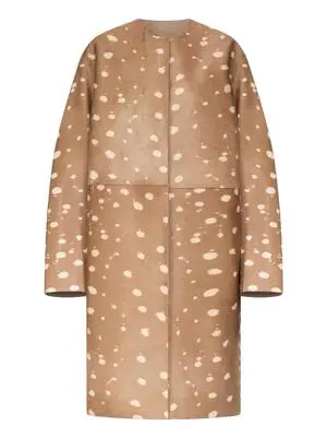 Loulou De Saison Liza Deer Print Pony-effect Leather Coat - Beige
