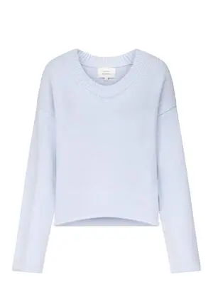 Loulou De Saison Cashmere U-neck Sweater - Light  Blue