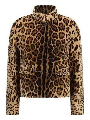 Max Mara Printed Velvet Boxy Jacket - Brown