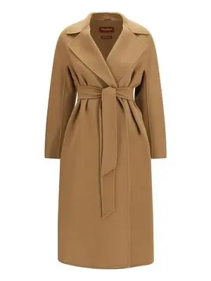 Max Mara Long Wool, Cashmere, And Silk Robe Coat - Brown