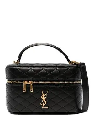 Saint Laurent Calf Leather Quilted Vanity Case - Black