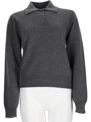 MAISON MARGIELA Virgin Wool Polo Knit Top - Gray