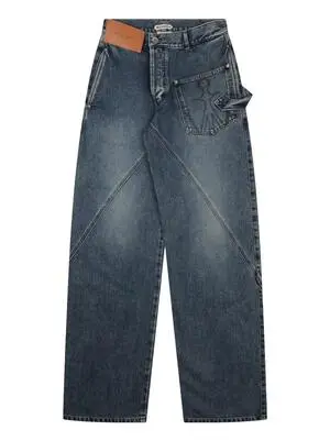 JW Anderson J.W. Anderson Wide Leg Jeans With Logo Patch Blue