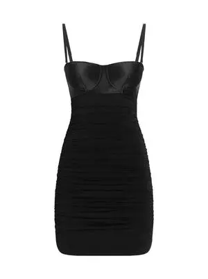 Dolce & Gabbana Ruched Sweetheart Neckline Dress - Black