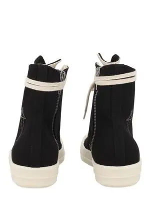 Rick Owens High Top Canvas Sneakers - Black