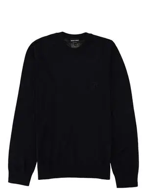 Giorgio Armani Virgin Wool Crewneck Sweater - Blue