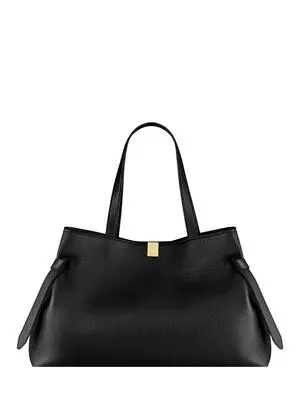 Yuzefi Leather Tote Bag - Black