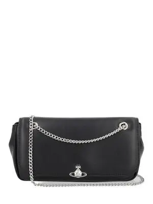 VIVIENNE WESTWOOD Leather Shoulder Bag With Chain Strap - Black