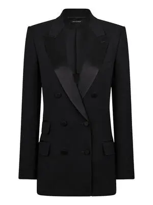 TOM FORD Wool Tuxedo Blazer - Black