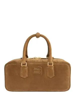 Miu Miu Calf Leather Top Handle Bag - Brown