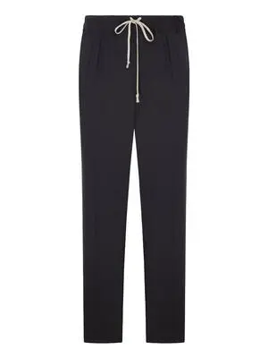 Rick Owens RICK OWENS Slim Drawstring Wool Trousers Black
