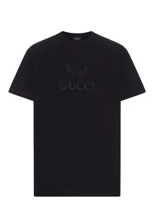 Gucci Cotton Jersey T-shirt With Embroidery - Black