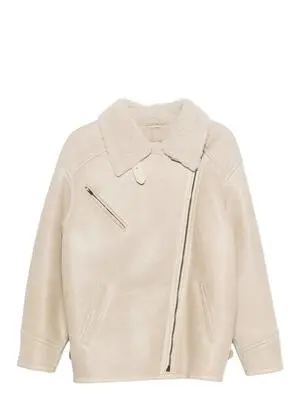 Isabel Marant Étoile Beige Leather Zip Jacket - Cream