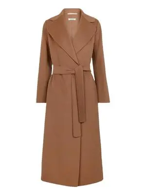 Max Mara Virgin Wool Belted Coat - Multicolor