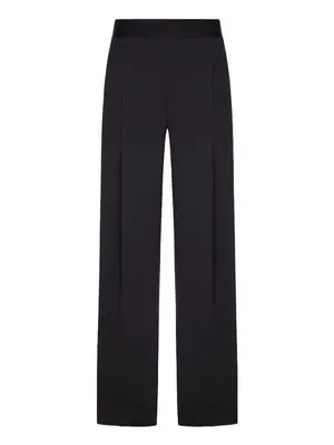 GIORGIO ARMANI GIORGIO ARMANI Palazzo Trousers In Compact Wool With Pleats