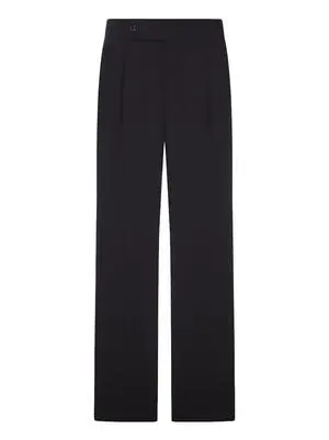 Giorgio Armani Double-pleated Virgin Wool Trousers - Black