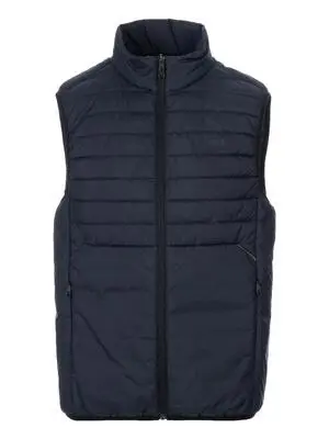 BOSS Quilted High Neck Sleeveless Vest - Blue