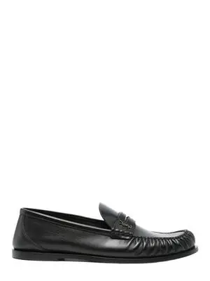 Saint Laurent Calfskin Penny Slot Loafers - Black