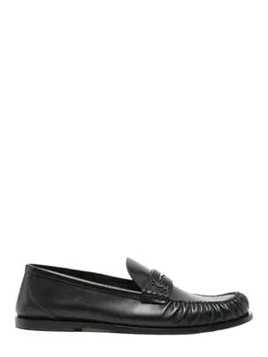 Saint Laurent Calfskin Penny Slot Loafers - Black