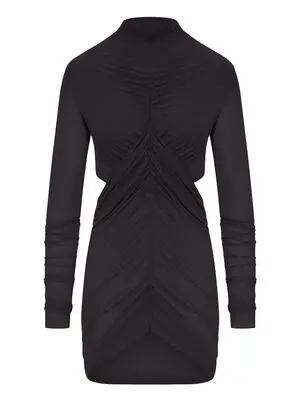 Rick Owens Long Sleeve Draped Viscose T-shirt - Black