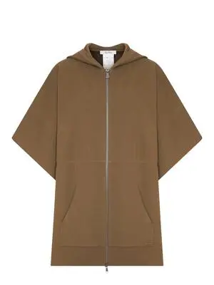 Max Mara Hooded Viscose Crepe Cardigan With Short Kimono Sleeves - Yellow